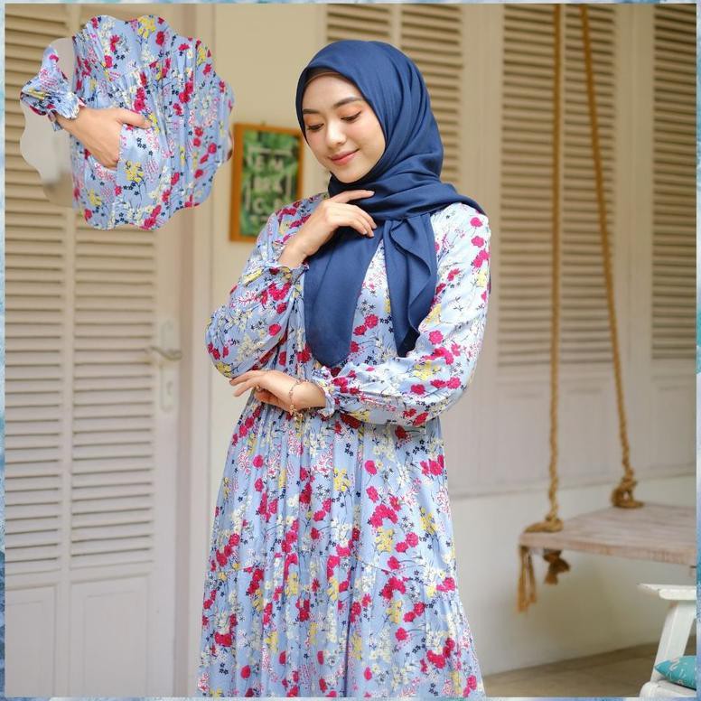 Jual HOMEDRESS NAMIRA BLUE-GAMIS BUSUI DAN WUDHU FRIENDLY OUTFIT ...