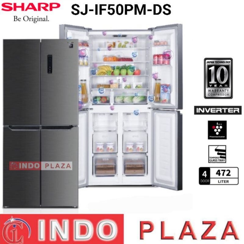 Jual KULKAS SHARP SIDE BY SIDE 4 Pintu SJ-IF50PM-DS INVERTER | Shopee Indonesia