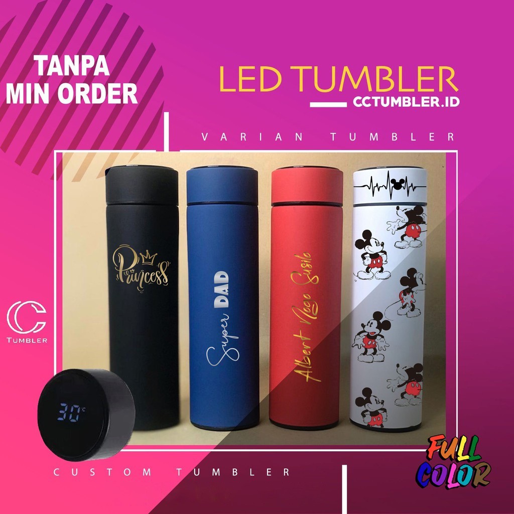 Jual TUMBLER LED CUSTOM PRINT 500ML TANPA MINIMAL ORDER | Shopee Indonesia