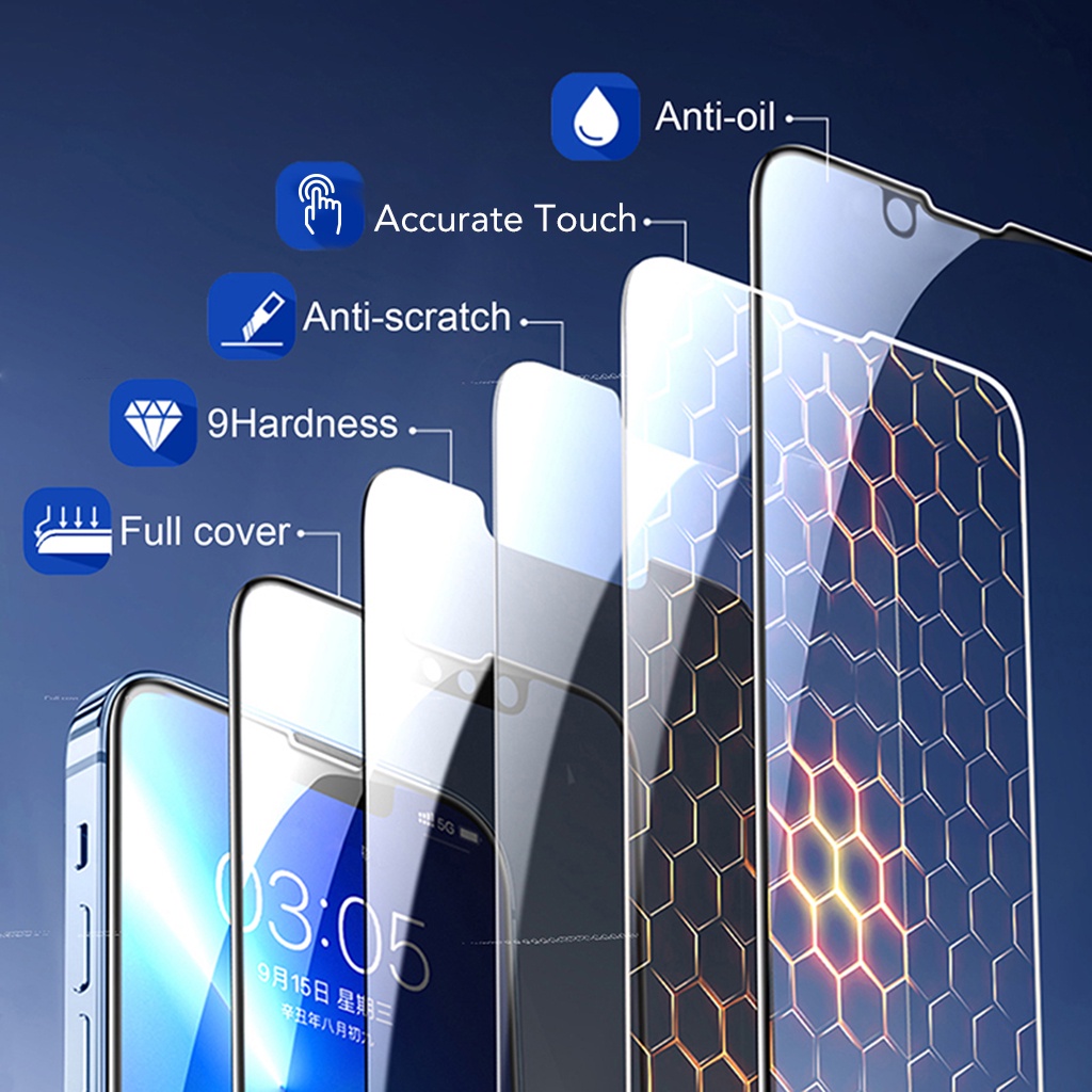 Jual AMINO Anti Spy Tempered Glass Untuk Iphone 13 13 Pro Privacy Glass / Dust Proof Full Screen ...