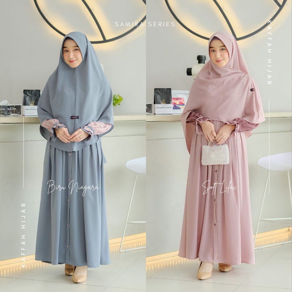 Jual Samira Series Fashion Gamis Muslimah Syar i Terbaru Set Khimar Dress Simple Elegant Ootd ...
