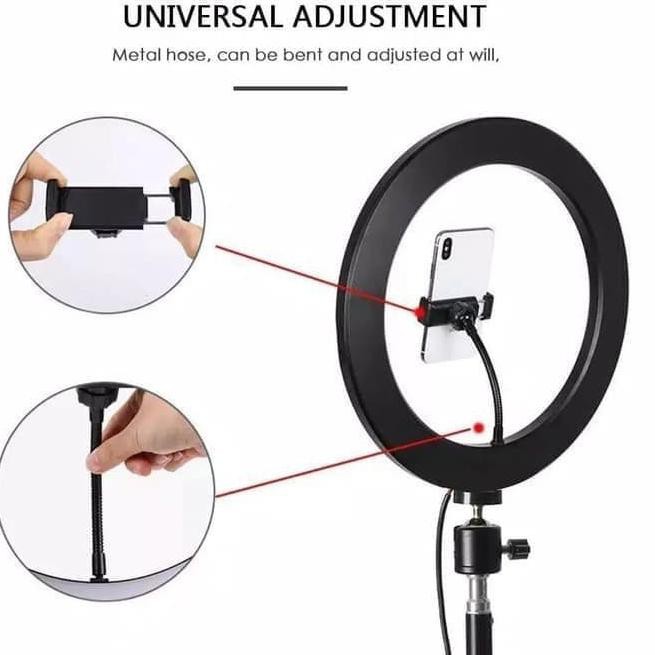 Jual (MA)★ Ring Light 26cm + Light Stand Tripod 2M Selfie Vlogger ...