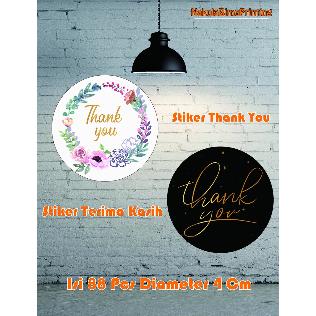 Jual STIKER LABEL THANK YOU ( ISI 88 PCS ) DIAMETER 4 CM / STIKER ...