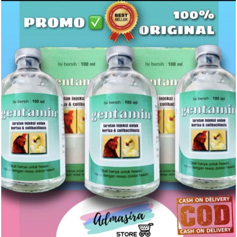 Jual GENTAMIN 100ml larutan injeksi korisa collbacillosis | Shopee ...