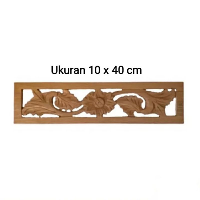Jual Ukiran kayu Tempel ( 10 x 40 cm ) Keping Loster Ukir Motif Kembang ...