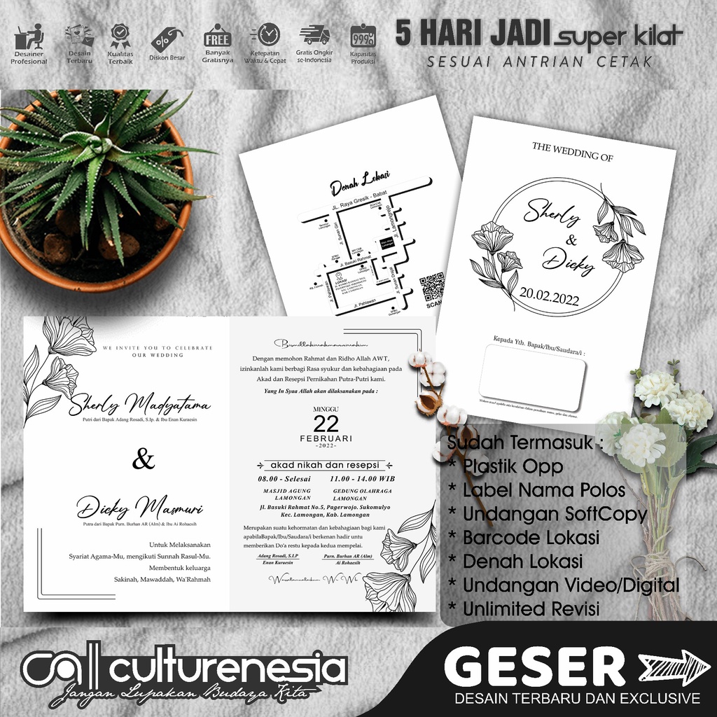 Jual Undangan Nikahan. Sudah Termasuk Cetak, Plastik dan Label . JS004 ...