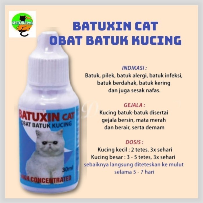 Jual BATUXIN CAT 30 ml Obat kucing BATUK pilek demam sejak nafas dan ...