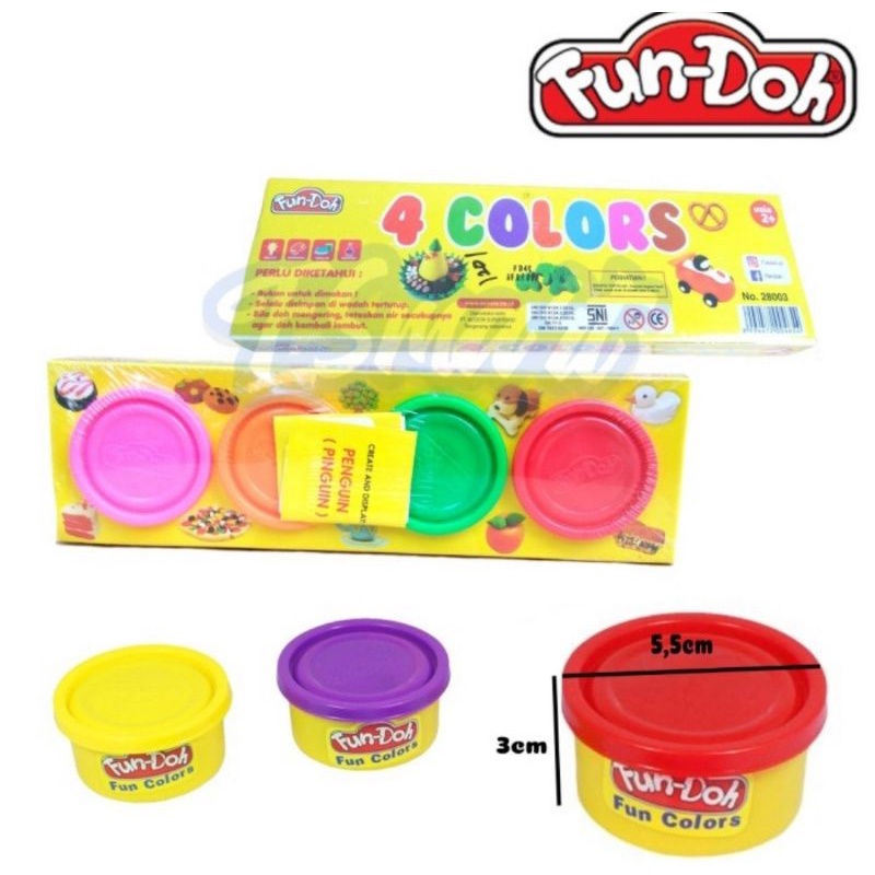 Jual MAINAN EDUKASI ANAK LILIN FUN DOH FUN-DOH FUNDOH 4 COLORS 28003 ...