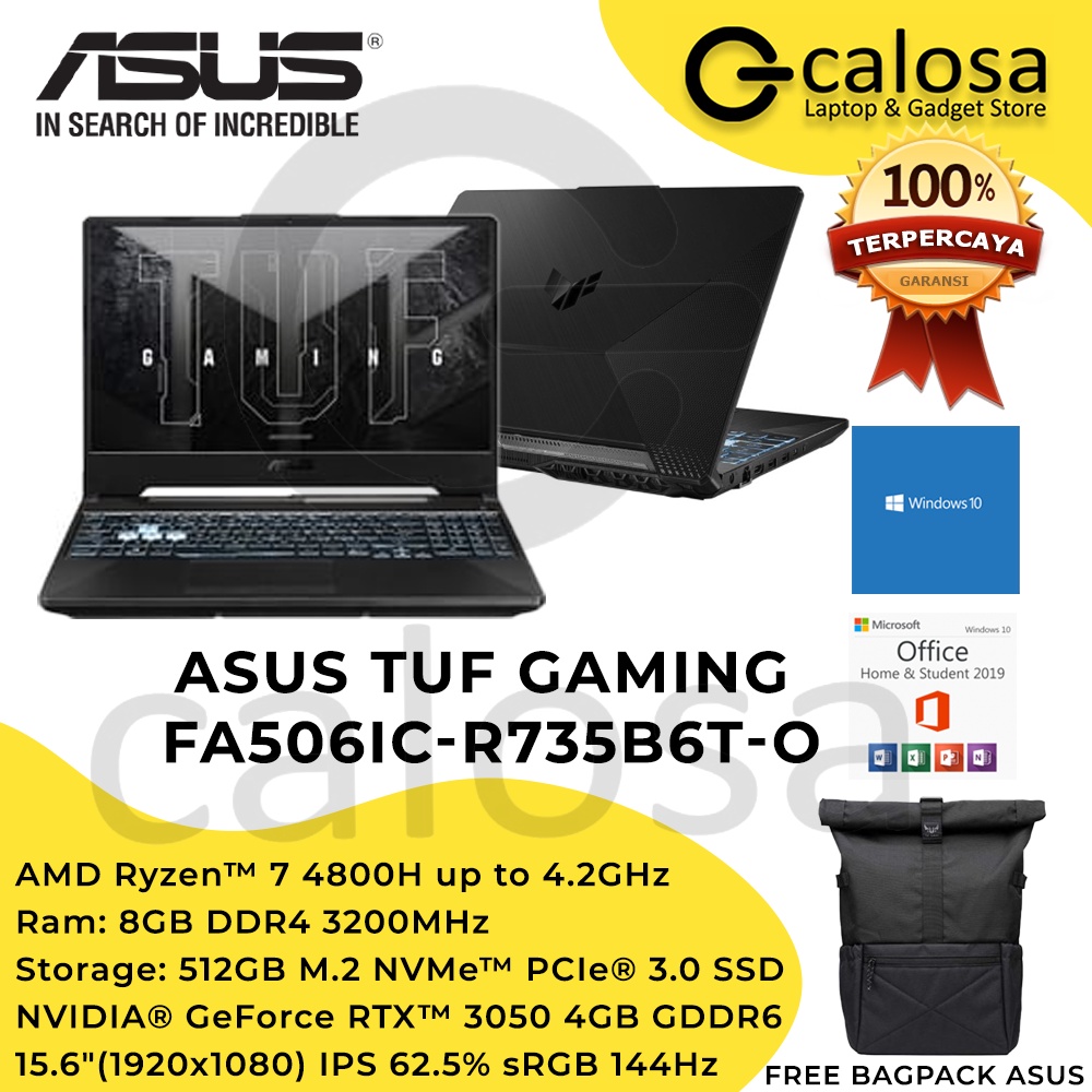 Jual ASUS TUF A15 FA506IC R735B6T O Ryzen 7 4800H RTX3050 RAM 8GB 512GB ...