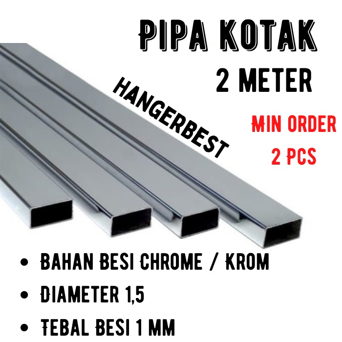 Jual Pipa Kotak Stainless 200 cm | Gantungan Baju Display Pipa Kotak ...