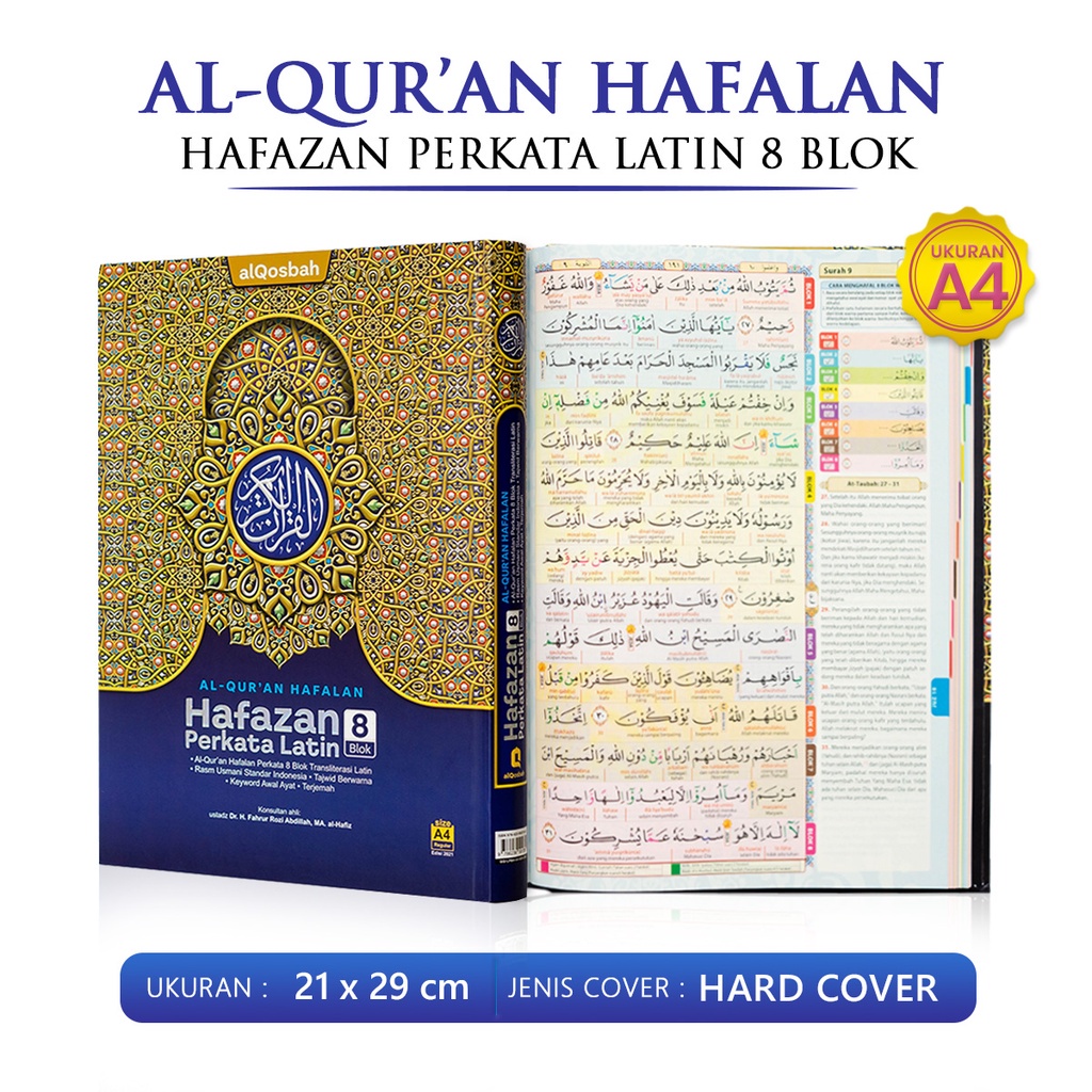 Jual AL QURAN HAFALAN HAFAZAN PERKATA LATIN 8 BLOK A4 BESAR | Shopee ...
