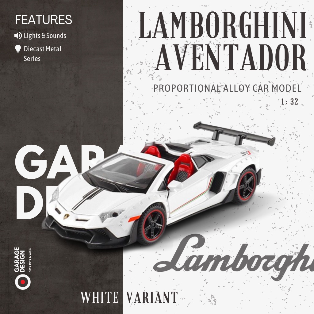 Jual Diecast Miniatur Mobil Lamborghini Aventador 1:32 - Alloy Diecast ...