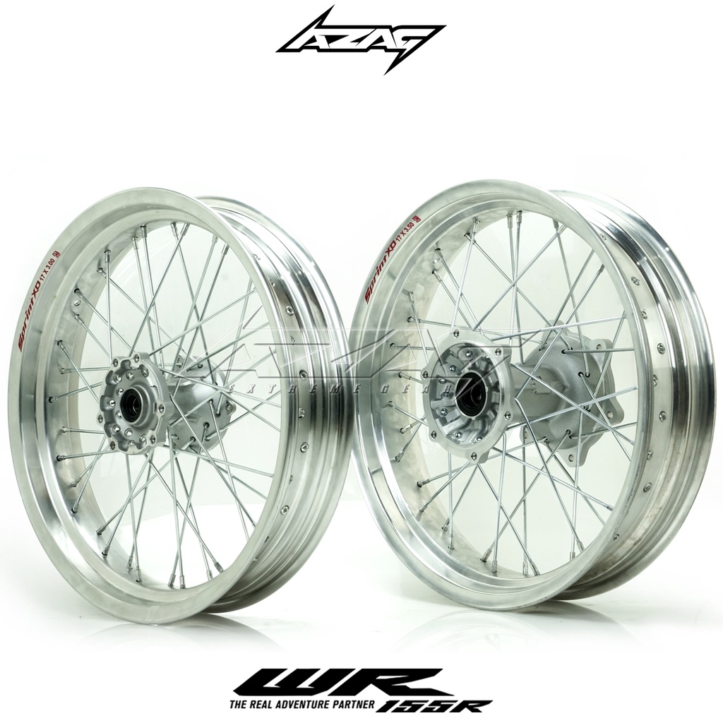 Jual VELG SET SUPERMOTO WR155 ROSSI SILVER TROMOL ORIGINAL YAMAHA ...