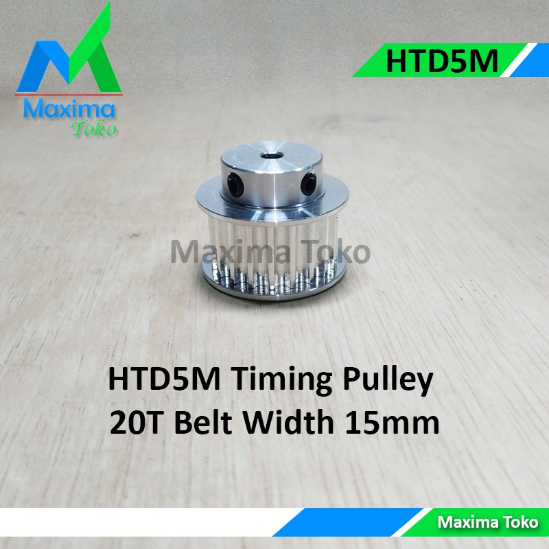 Jual Timing Pulley HTD5M Gigi 20 Teeth Bore 5mm 6.35mm 8mm 10mm 12mm ...