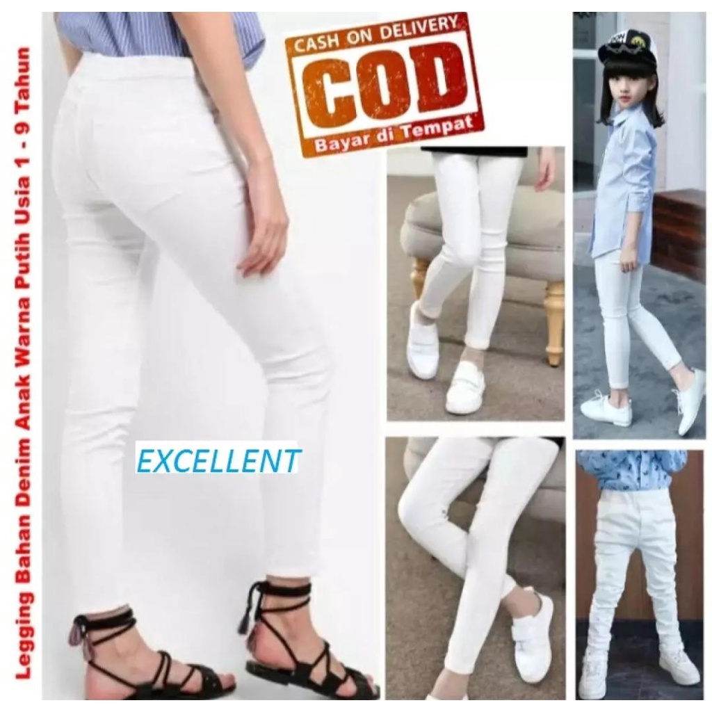 Jual Legging Anak perempuan Jeans Warna Putih 6 Bulan -12 Tahun ...