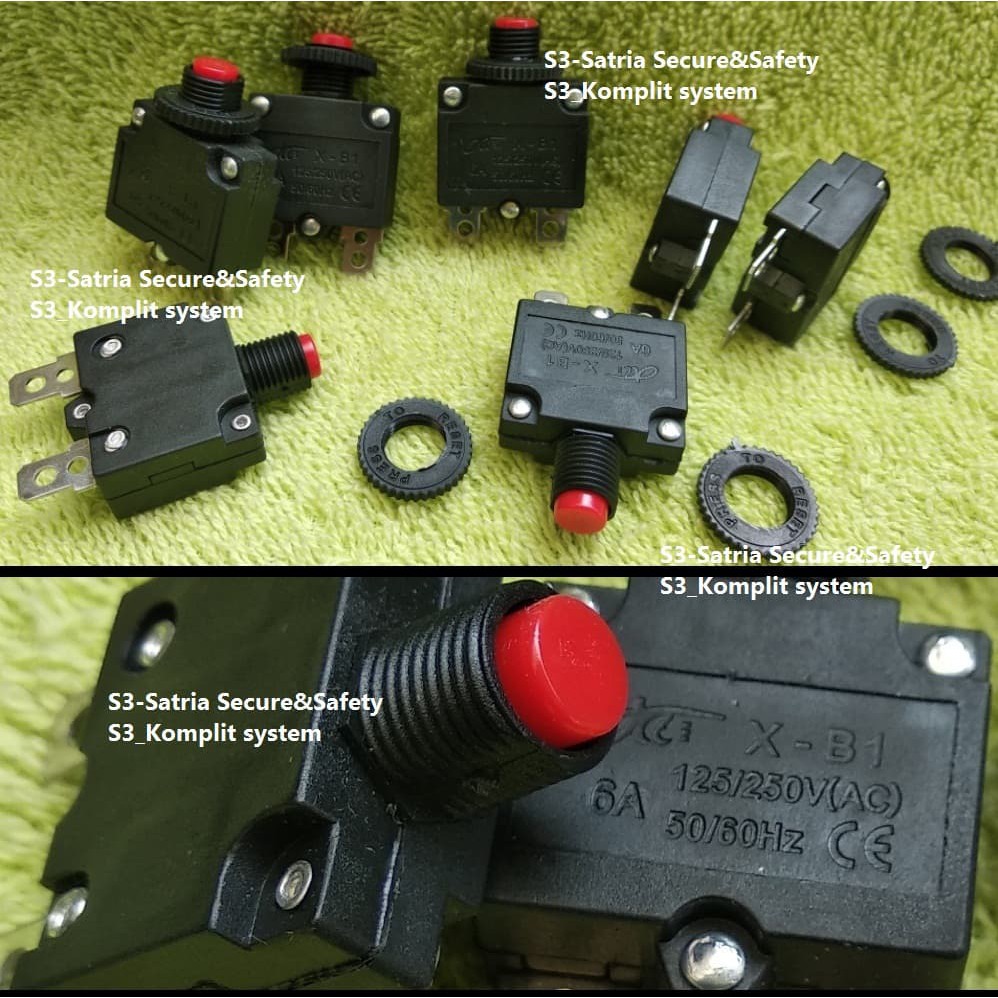 Jual MCB Switch Circuit Breaker 6A Reset Push AC DC break sirkuit CB 6 ...