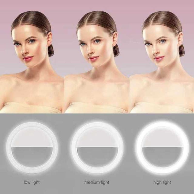 Jual RING LIGHT SELFIE / LAMPU SELFIE / LED Rechargeable Mobile (warna ...