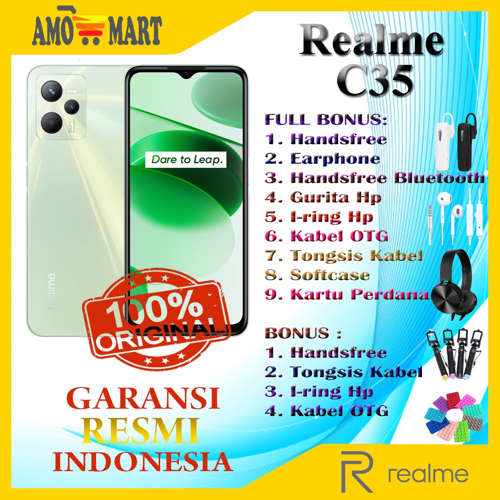 Jual HP BARU REALME C35 RAM 4/64GB & RAM 4/128 GB NEW 100% ORI GRS ...