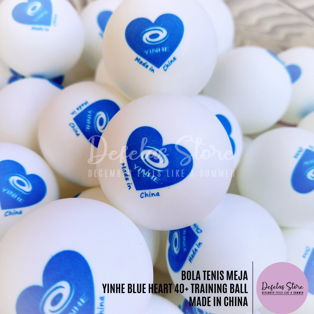 Jual 100 pcs Bola tenis meja YINHE Plastic 40+ Blue Heart Training Ball bola banyak latihan ...