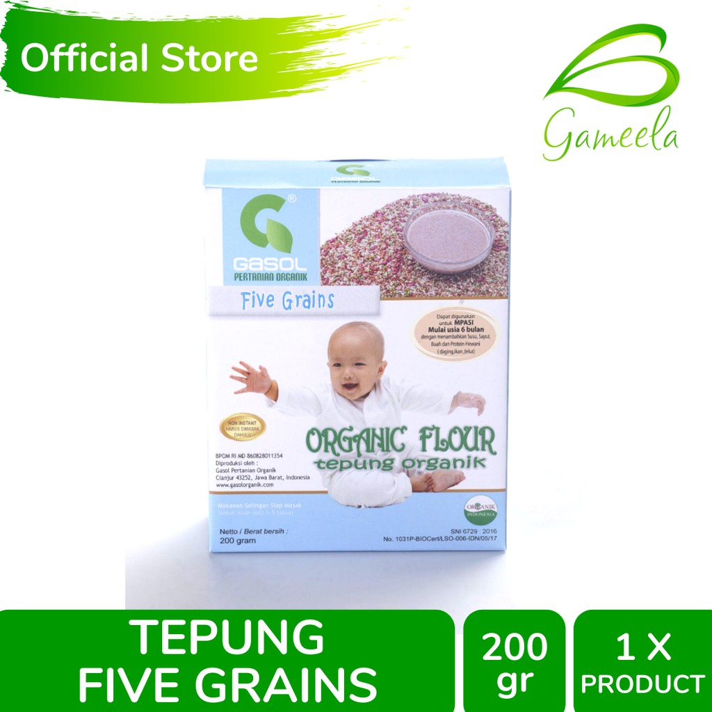 Jual Gameela Tepung Organik Gasol 200 Gr All Varian Halal MPASI Makanan ...