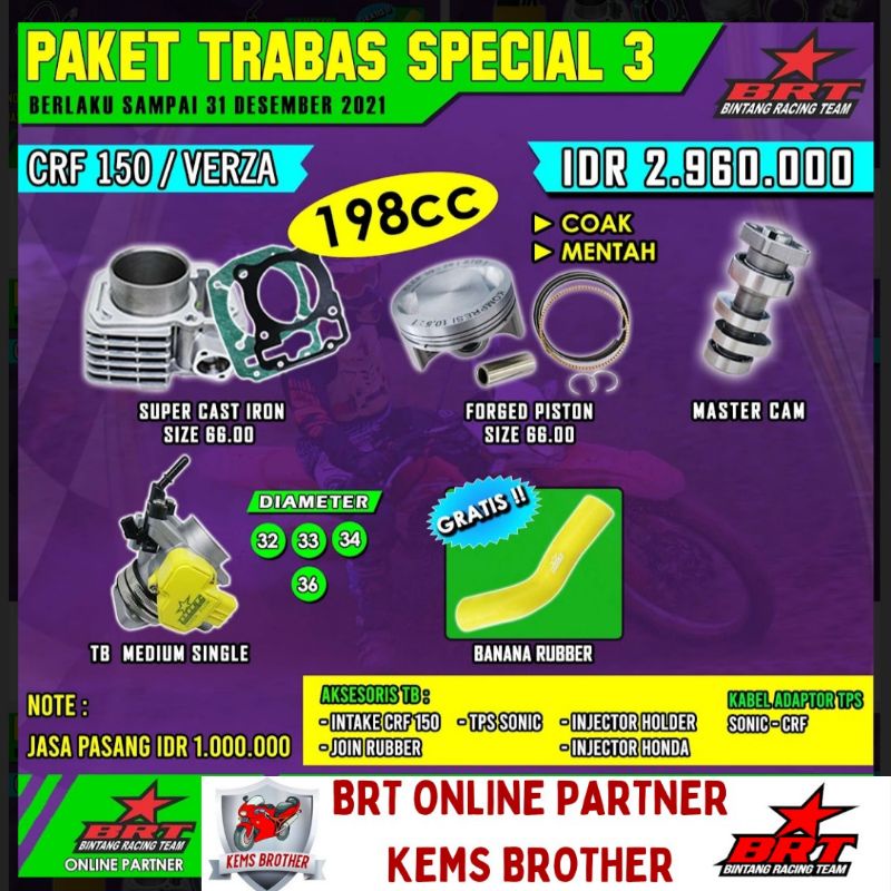 Jual PAKET BRT CRF TRABAS SPESIAL 3 BOREUP 200CC | Shopee Indonesia Jual PAKET BRT CRF TRABAS SPESIAL 3 BOREUP 200CC | Shopee Indonesia