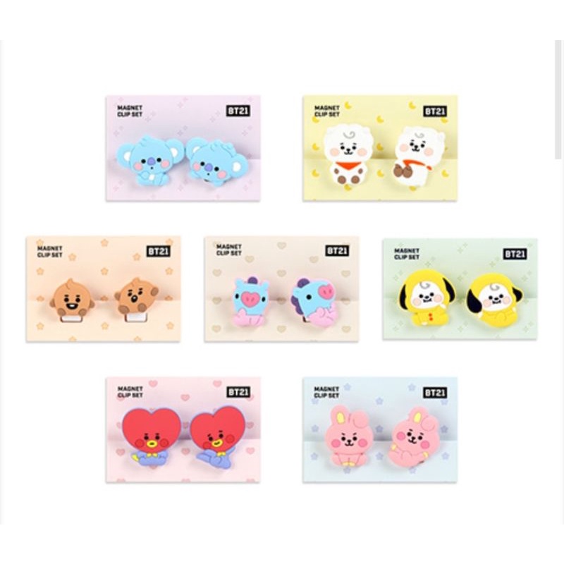 Jual OFFICIAL BT21 BABY MAGNET CLIP SET | Shopee Indonesia