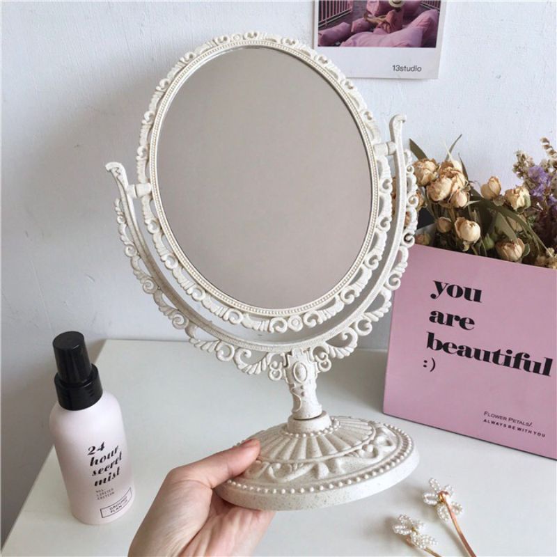 Jual Vintage mirror cermin mirror 360 cermin aesthetic cermin rustic ...
