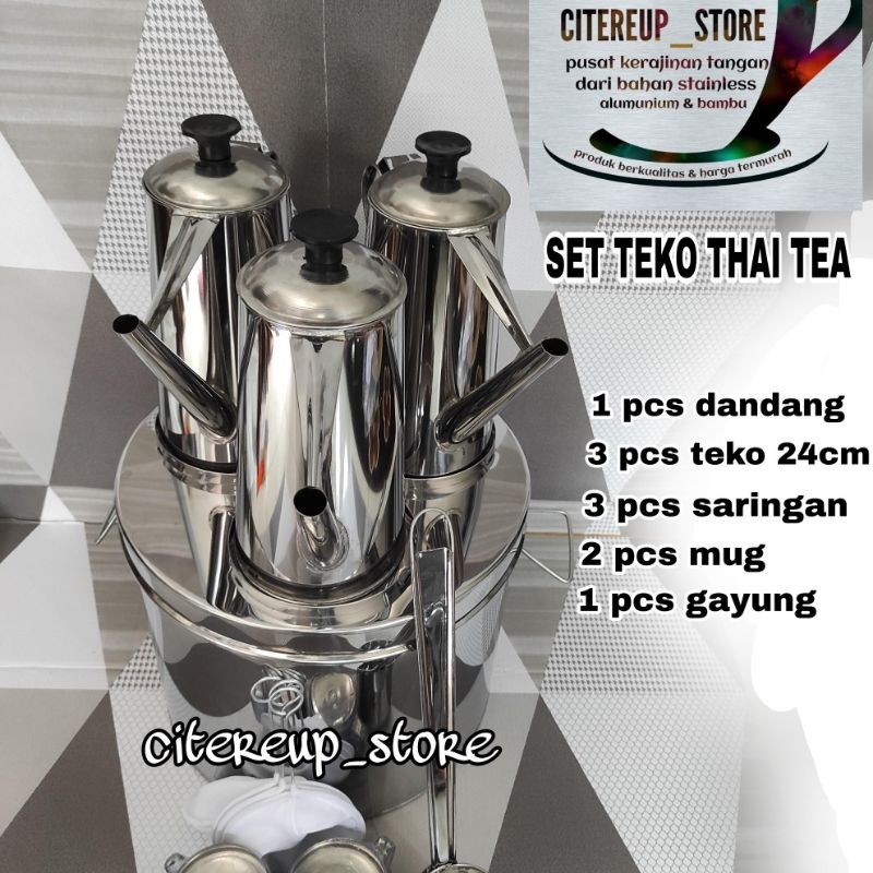 Jual TEKO THAI TEA SATU SET MODEL TUNGKU | Shopee Indonesia