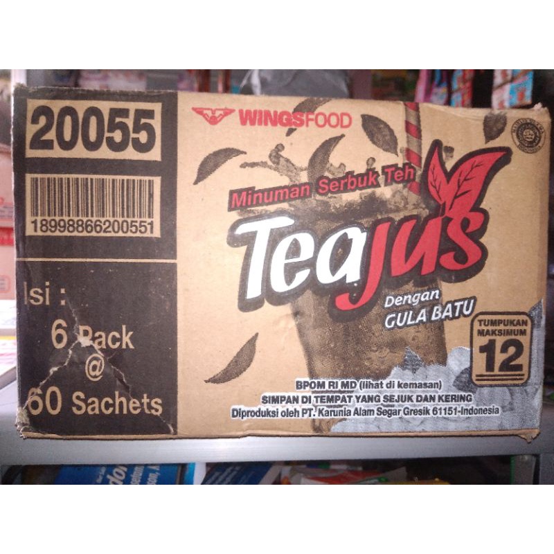 Jual Tea jus Gula Batu Wings Food Teajus 1 dus karton isi 6 pack ...