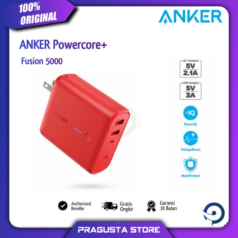 Jual Anker PowerCore+ Fusion 5000 mAh - A1621 | Shopee Indonesia