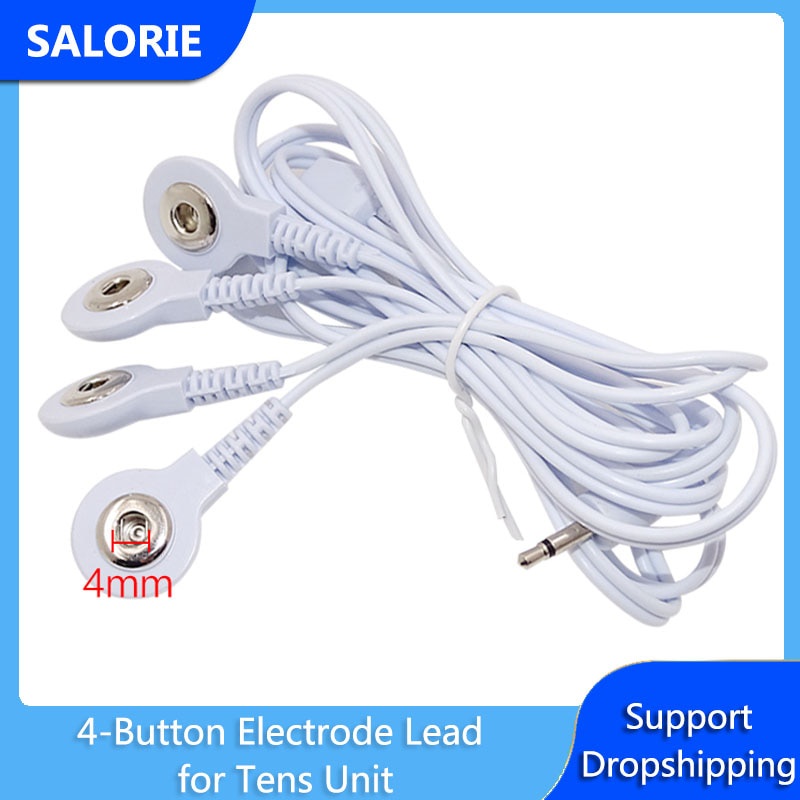Jual PREORDER 4-way Electrode Cable Conductive Line Lead Wire for TENS ...
