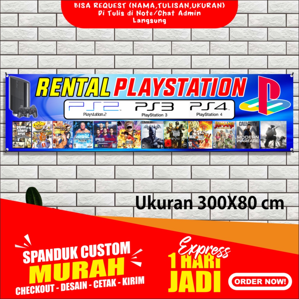 Jual Banner RENTAL PS PLAYSTATION, Spanduk RENTAL PS PLAYSTATION ...