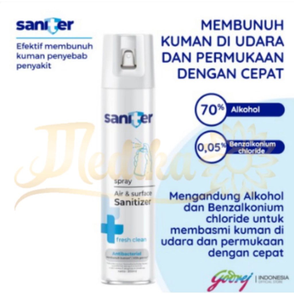 Jual Saniter Spray 200ml Air Surface Sanitizer Anti Bacterial Kemenkes ...