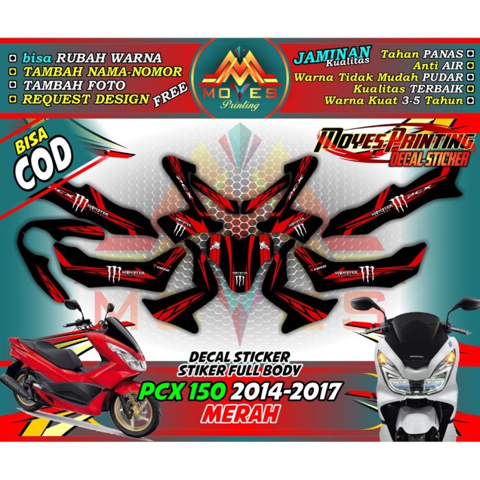 Jual stiker decal pcx-decal stiker pcx-stiker motor pcx-stiker pcx ...
