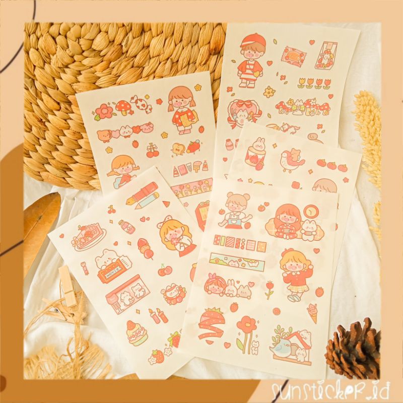 Jual Sticker daily life girl kiss cut stiker bentuk orang perempuan ...