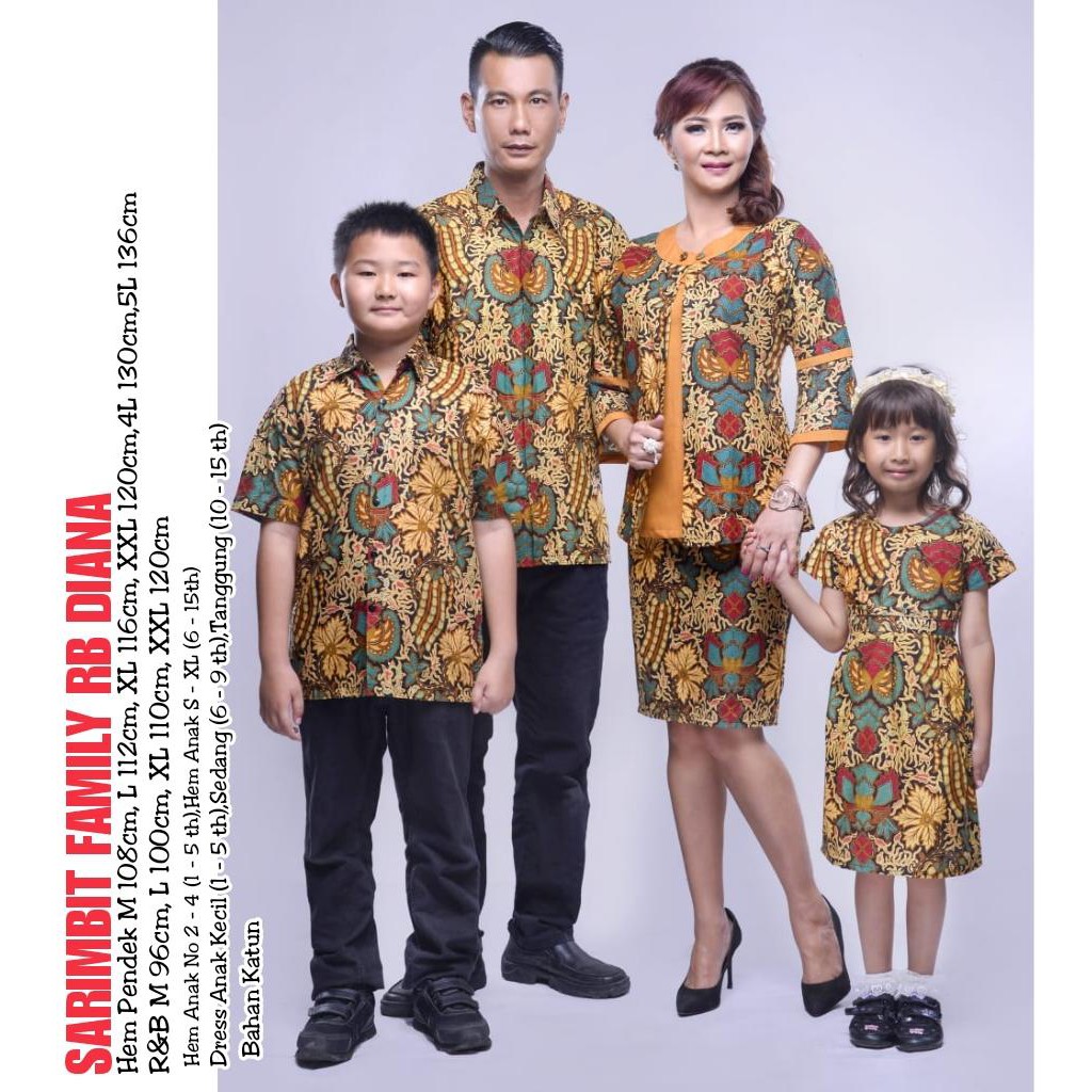Jual aneka batik Couple Family RnB Diana / batik keluarga / batik solo ...