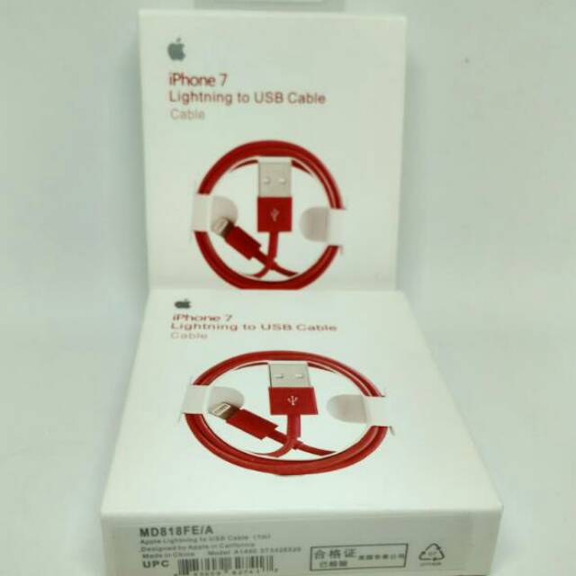 Jual Kabel Charge IP/IOS Original Red Color (Genuine Lightning to USB ...