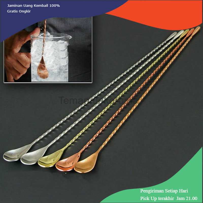 Jual TD-A101 OnnPnnQ Sendok Aduk Bartender Cocktail Mixing Spoon 30cm ...