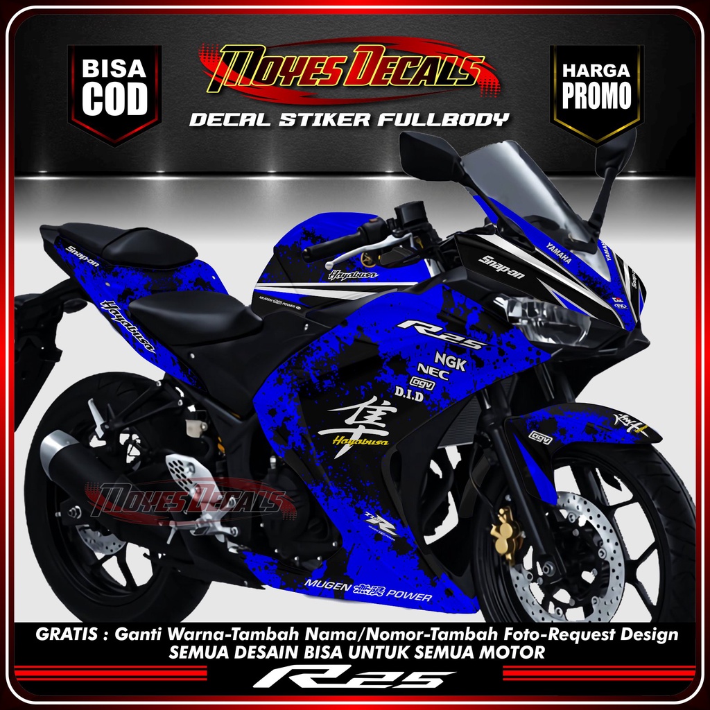 Jual Terbaru Stiker Decal Fullbody Motor R25 Motif Hayabusa Modifikasi ...