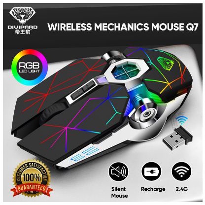 Jual Mouse Gaming Wireless RGB Mechanical - Q7 | 4000 DPI | Divipard ...