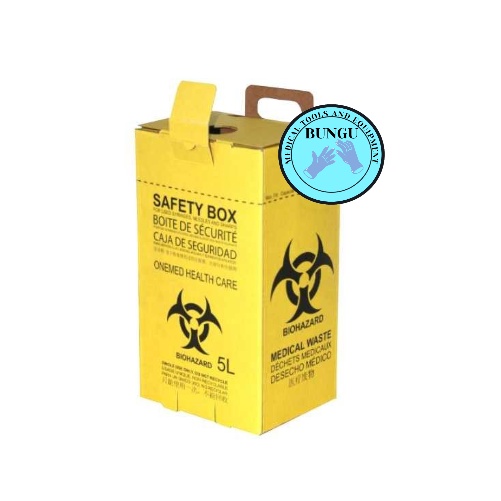 Jual Safety Box Onemed 5L 5 L 5 Liter Tempat Sampah Medis Kuning Kotak Tempat Limbah Medis ...
