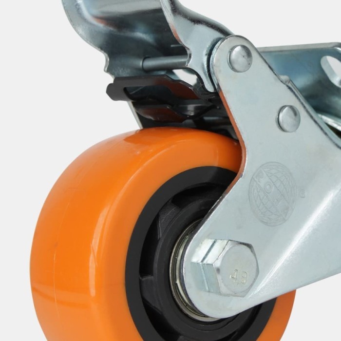 Jual RODA REM 3" / RODA TROLI / RODA ORANGE PVC CASTER | Shopee Indonesia