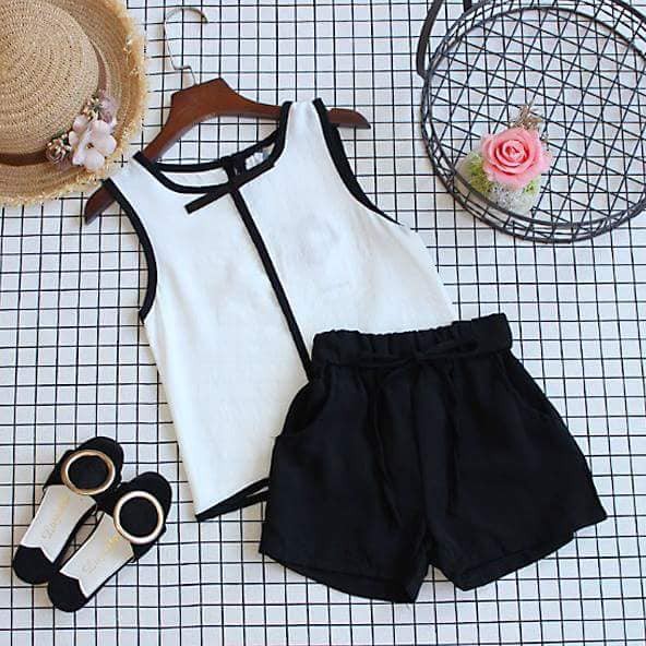 Jual Setelan anak CEWEK Alexa Monochrome Set 2in1 (atasan,celana ...