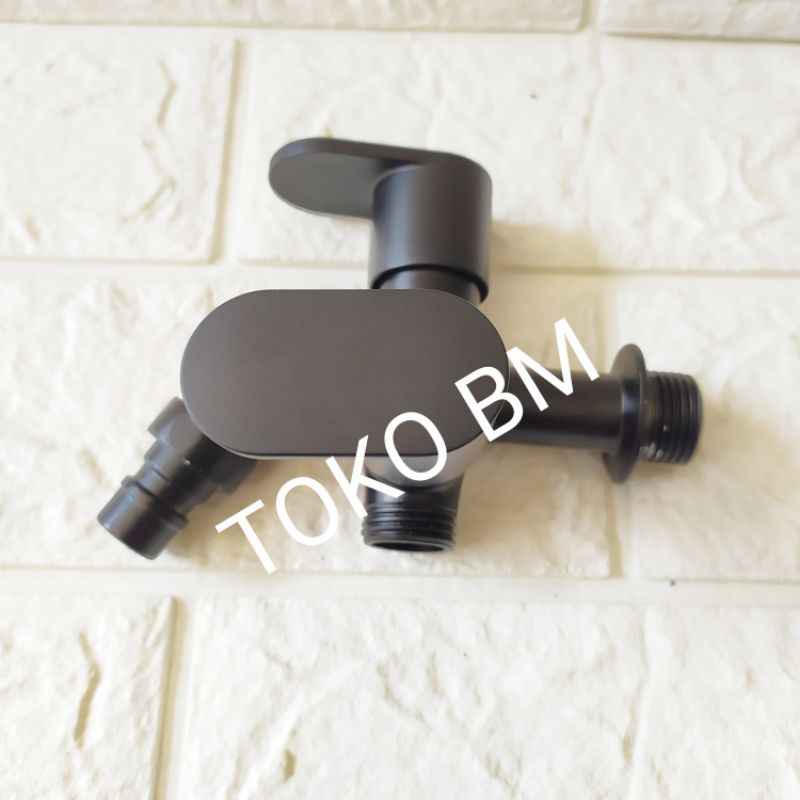 Jual kran shower hitam doff/kran cabang black doff exclusive | Shopee ...