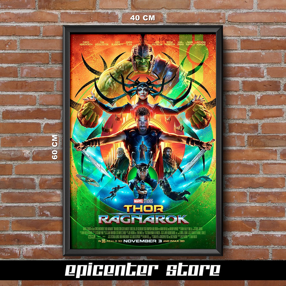 Jual Poster Film Thor Ragnarok - Official 40x60 + Frame | Shopee Indonesia
