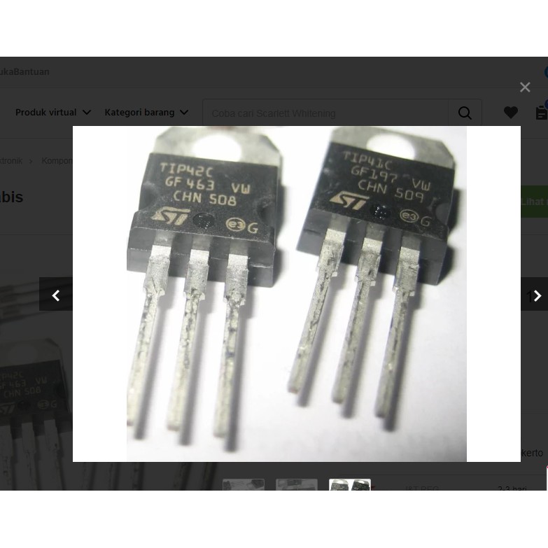 Jual 1SET ORI Transistor TIP41 TIP42 ORIGINAL ST / TIP 41 TIP 42 ORI ...