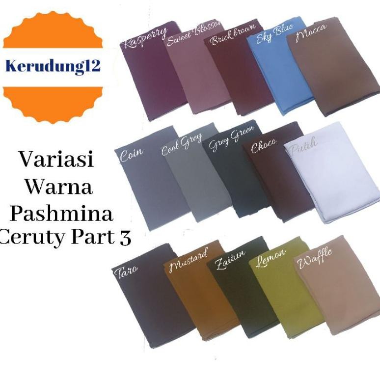 Jual Hijab Pashmina Ceruty Babydoll Super Part 3 (180 cm × 75 cm) (KODE F) | Shopee Indonesia