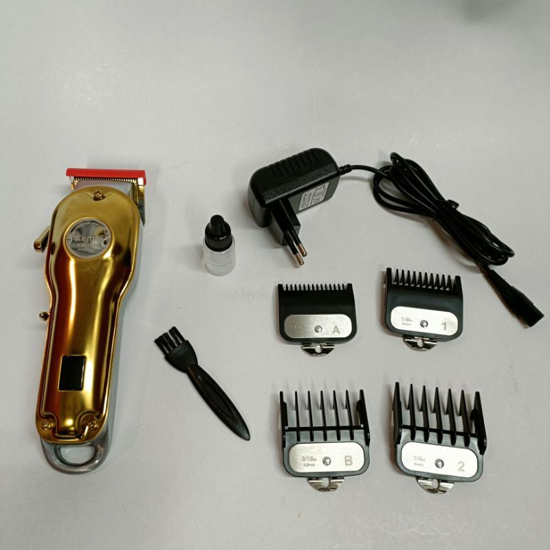 Jual Promo Mesin Alat Cukur Rambut Kemei KM 1986 Gold Sliver Profesional Hair Clipper cukuran ...