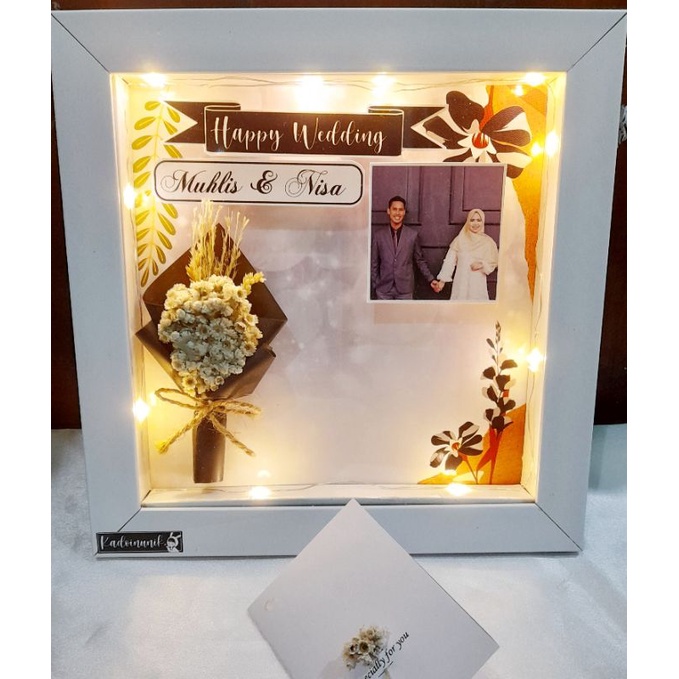 Jual flower in frame 3D 20x20 cm | frame box | kado ultah | kado wisuda ...