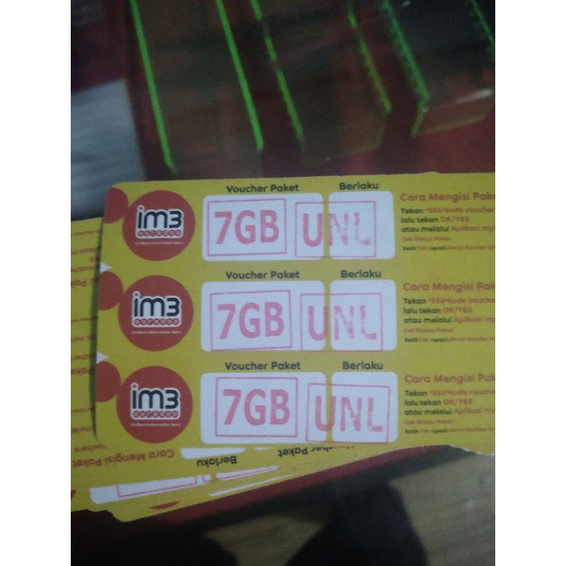 Jual voucher im3 7GB unli | Shopee Indonesia